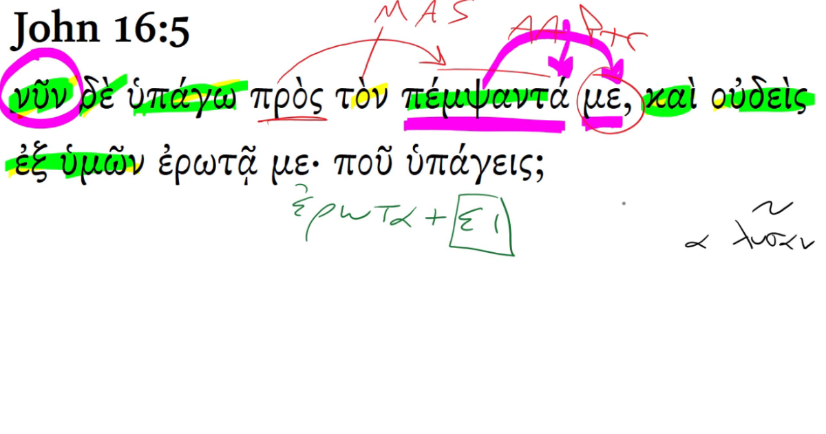 John 16 5 Daily Dose Of Greek