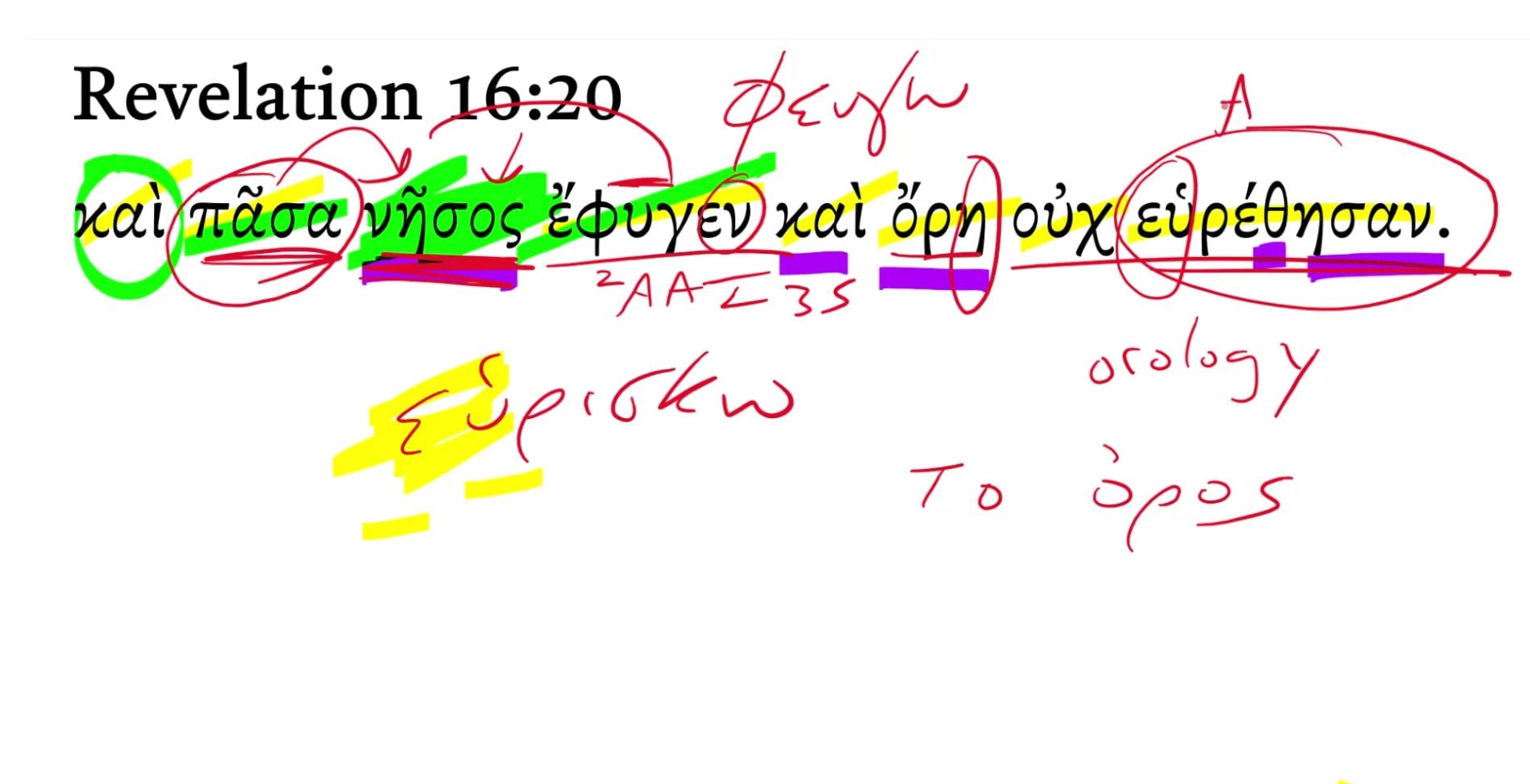 Revelation 16:20 | Daily Dose of Greek