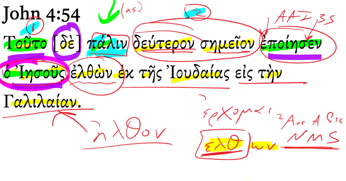 John 4:54 | Daily Dose of Greek