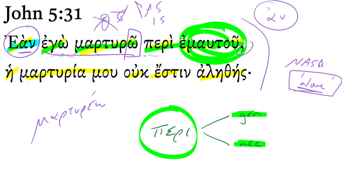 John 5:31 | Daily Dose of Greek