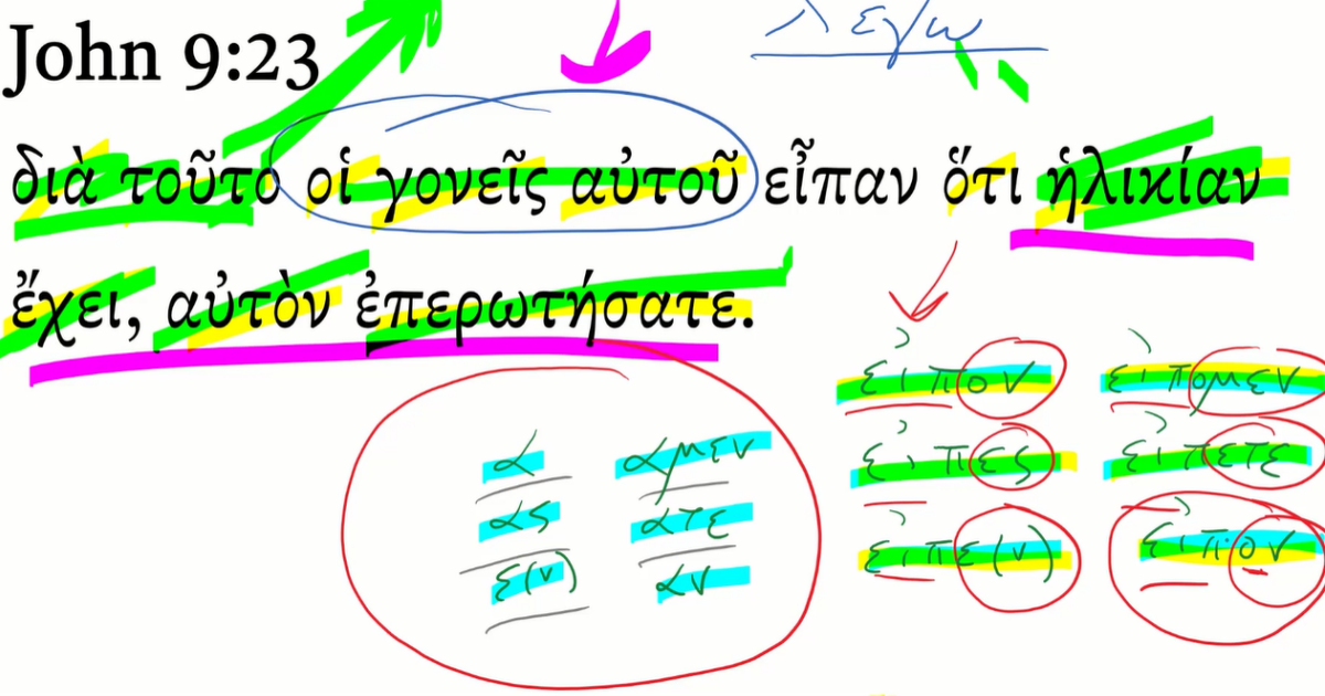 John 9:23 | Daily Dose of Greek