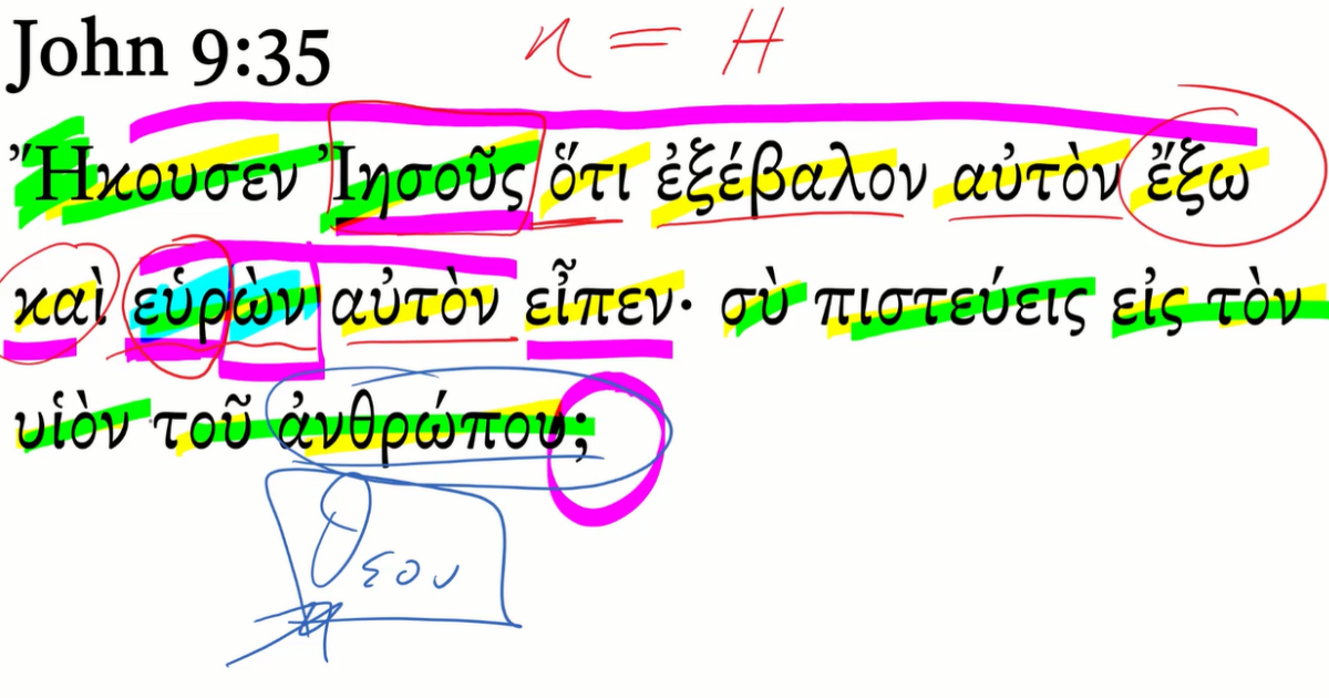John 9:35 | Daily Dose of Greek