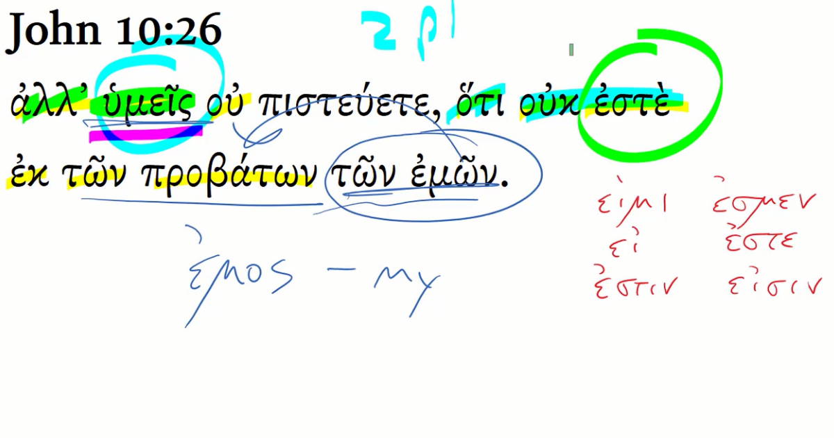 John 10:26 | Daily Dose of Greek