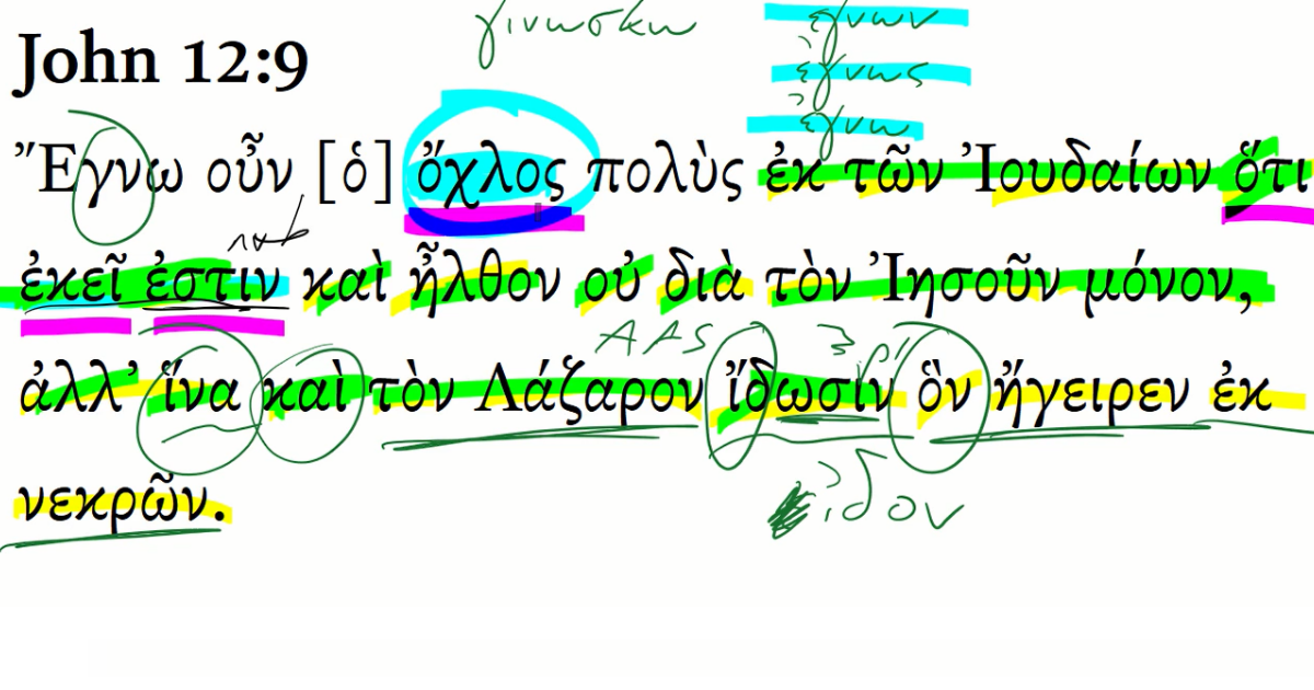 John 12:9 | Daily Dose of Greek