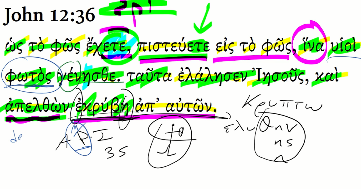 John 12:36 | Daily Dose of Greek