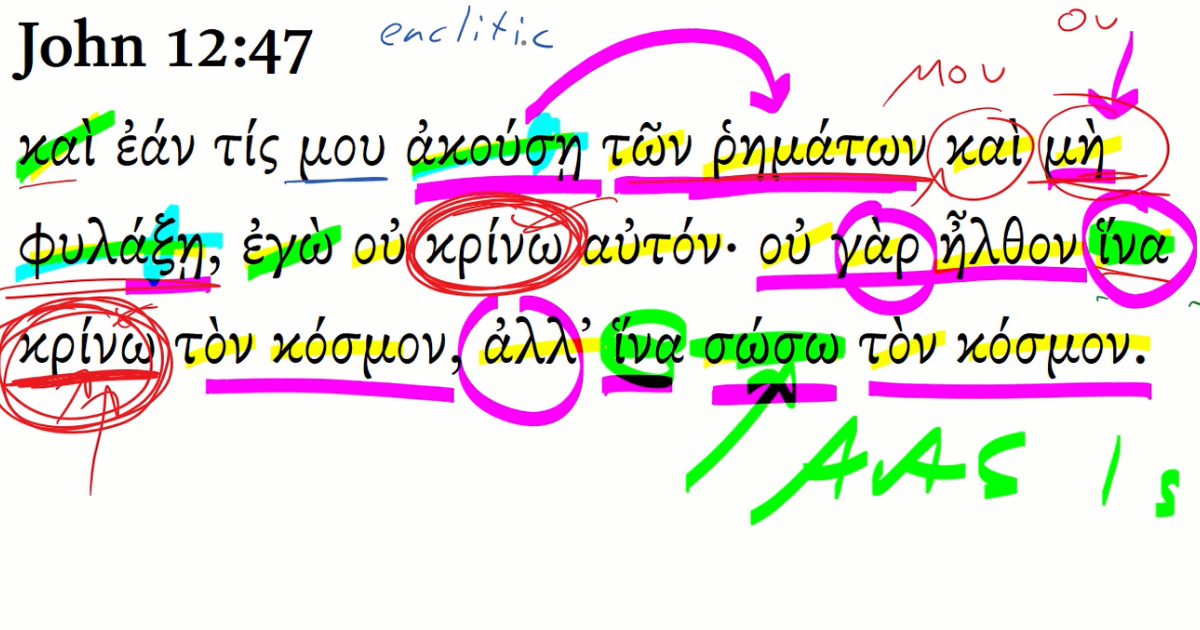 John 12:47 | Daily Dose of Greek