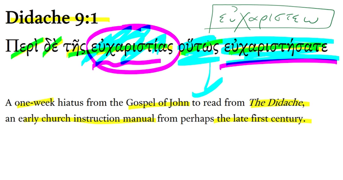 Didache 9:1 | Daily Dose of Greek
