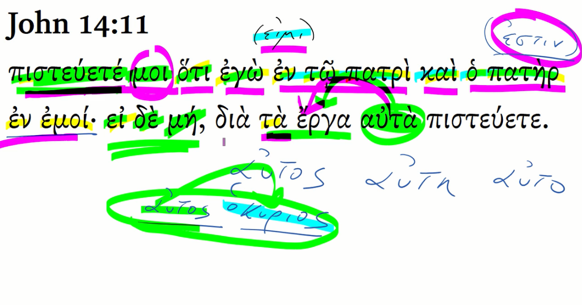 John 14:11 | Daily Dose of Greek