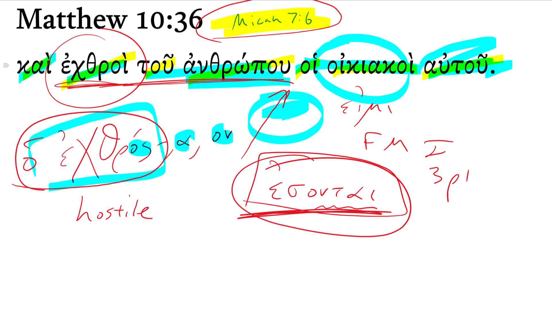 Matthew 10:36 | Daily Dose of Greek